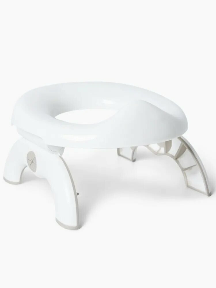 Детский складной дорожный горшок Happy Baby Travelloo 2в1, чехол и сменные пакеты в комплекте, для путешествий, в машину, белый, арт.34028