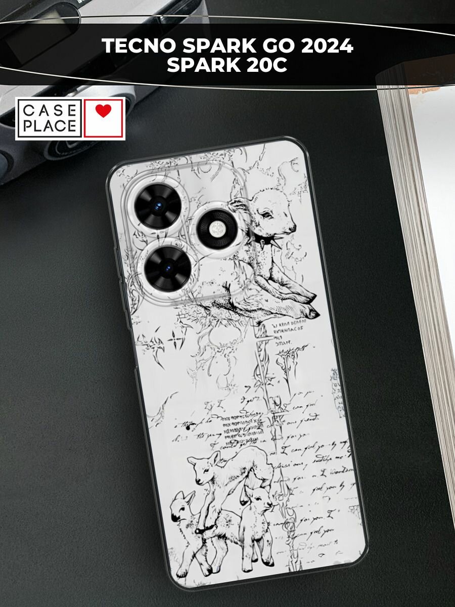 Чехол на Tecno Spark Go 2024/Spark 20C / Текно Спарк Го 2024/Спарк 20C с принтом "Готический ягненок"