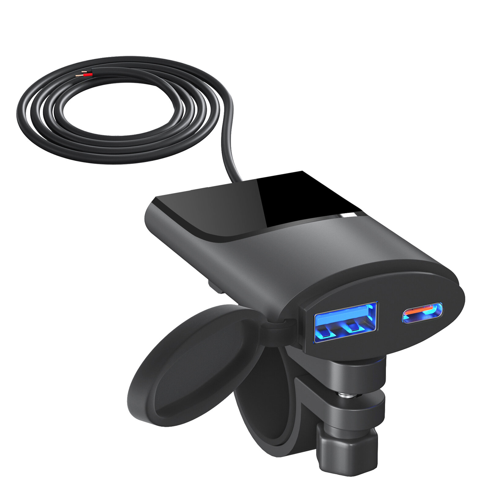 Зарядное устройство для телефона на мотоцикле Dual USB A/C Quick Charge 3.0 USB зарядное устройство для мотоцикла Интеллектуальное отключение питания Водонепроницаемые аксессуары для мотоцикла для телефона, планшета, GPS