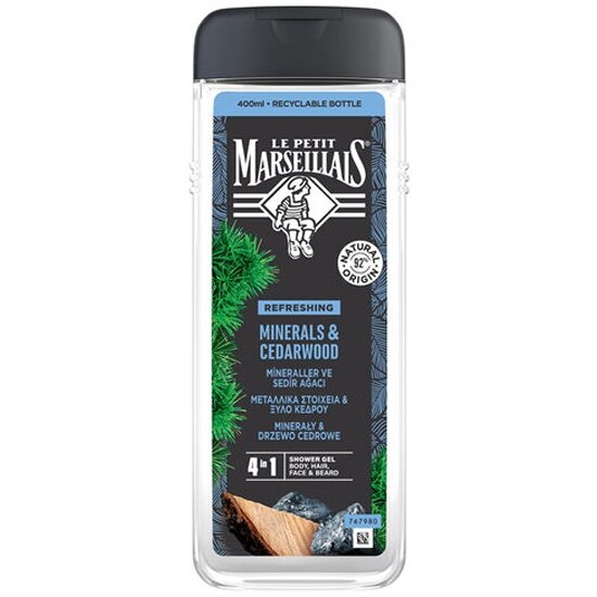 Гель-шампунь для душа Marseillais 4в1 Le Petit Men Кедр и Минералы 400 мл