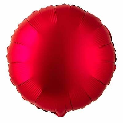 Воздушный шар GRABO "Круг", без рисунка, Сатин Cherry, 18 дюймов