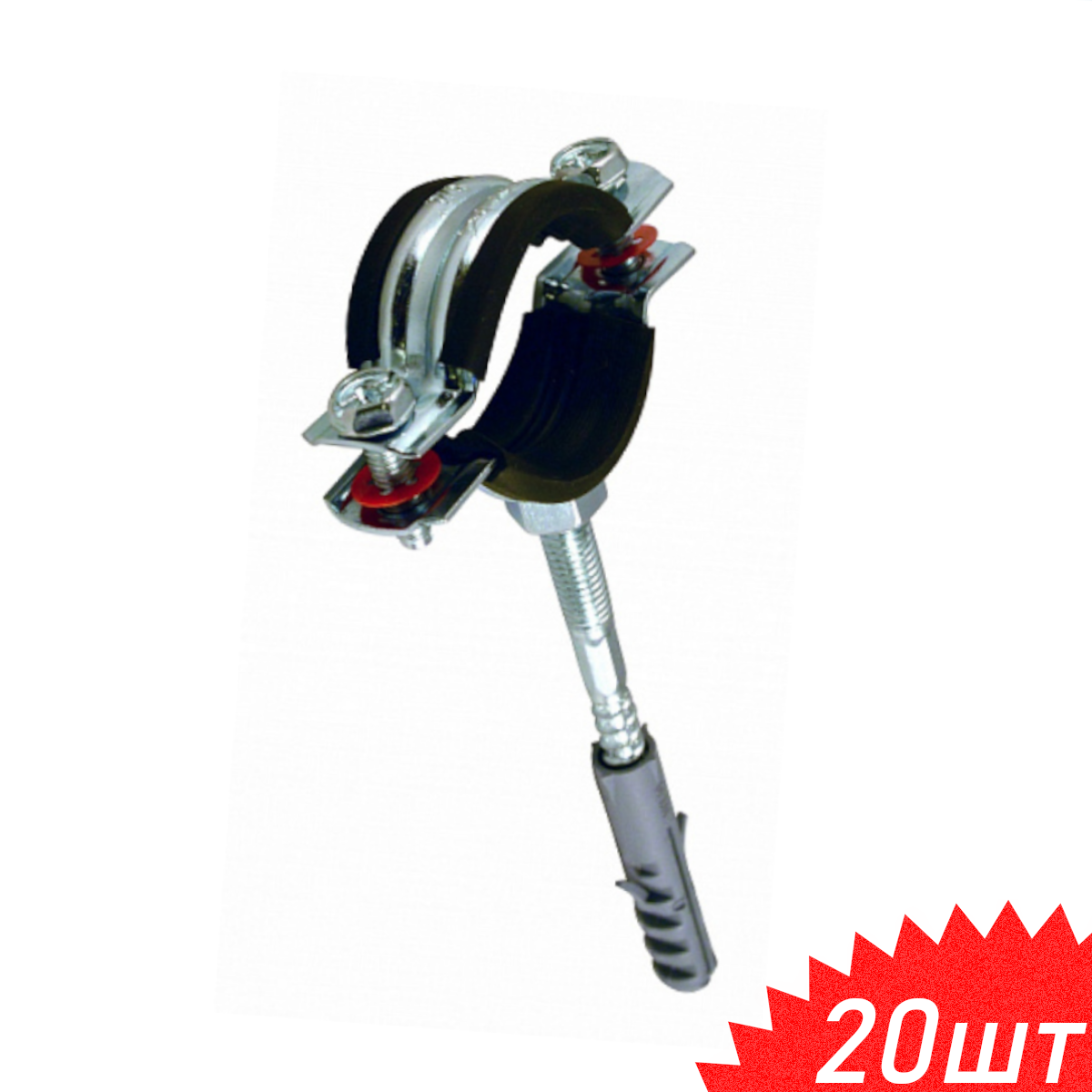 Хомут сантехнический 1/2 (20-24мм), 20 шт