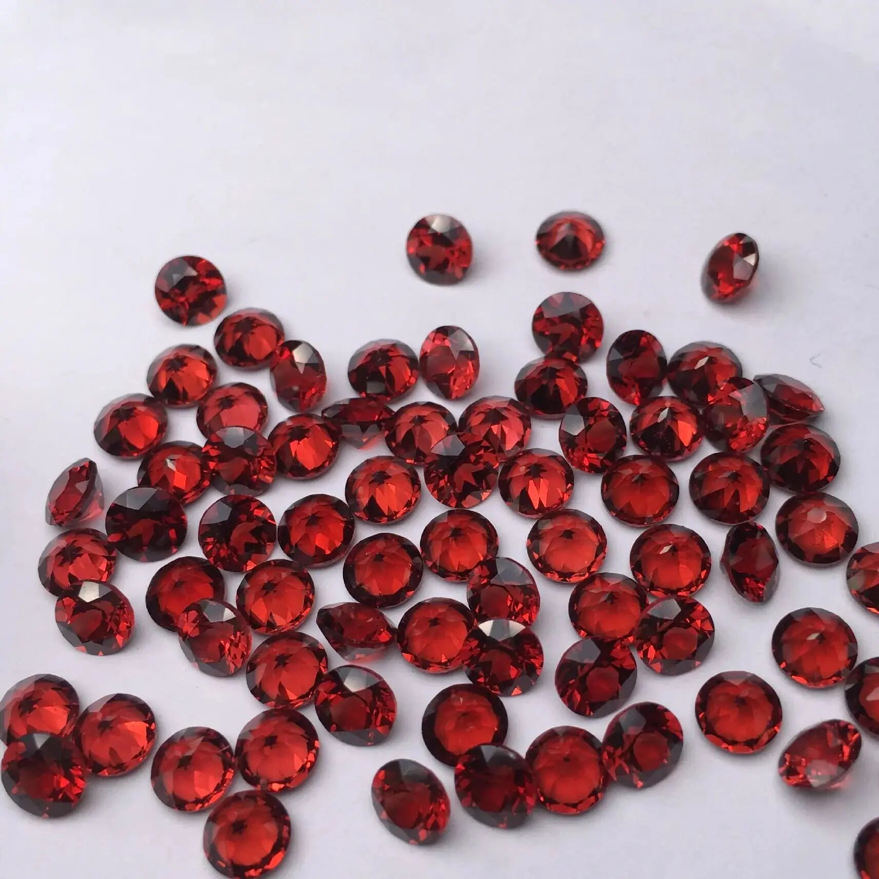 Оптовая продажа, 10 шт, бусина из натурального граната, 2 мм, 2,5 мм, 3 мм, 4 мм, 4,5 мм, круглый, полудрагоценный драгоценный камень, кабошон, кольцо для лица для ювелирных изделий
