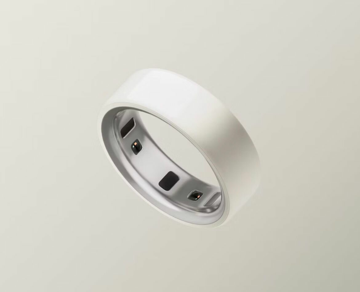 Умное кольцо Oura Ring 4 Ceramic, Cloud, US8, мониторинг здоровья