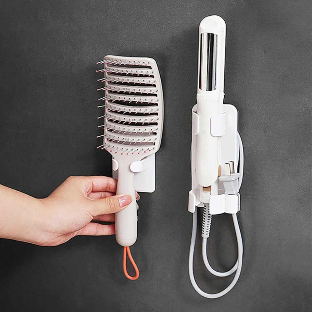Держатель для выпрямителя для завивки волос, настенный алюминиевый держатель для фена, аксессуары для ванной комнаты и дома