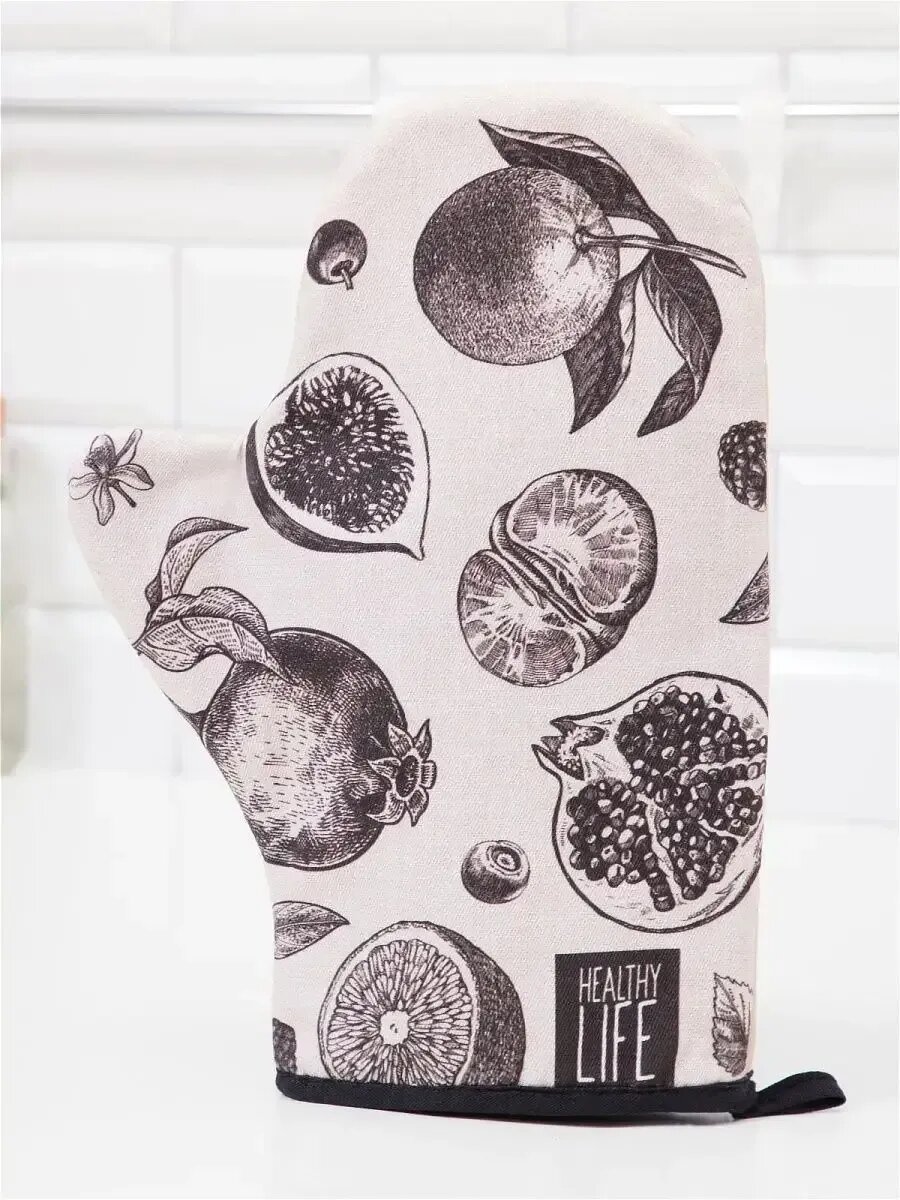 Варежка прихватка для кухни 20х28 для горячего для дома