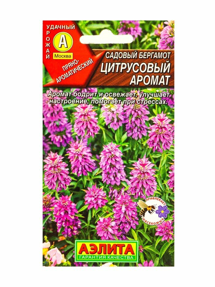 Семена Садовый бергамот Цитрусовый аромат, Ц/П,0,02 г 10945109