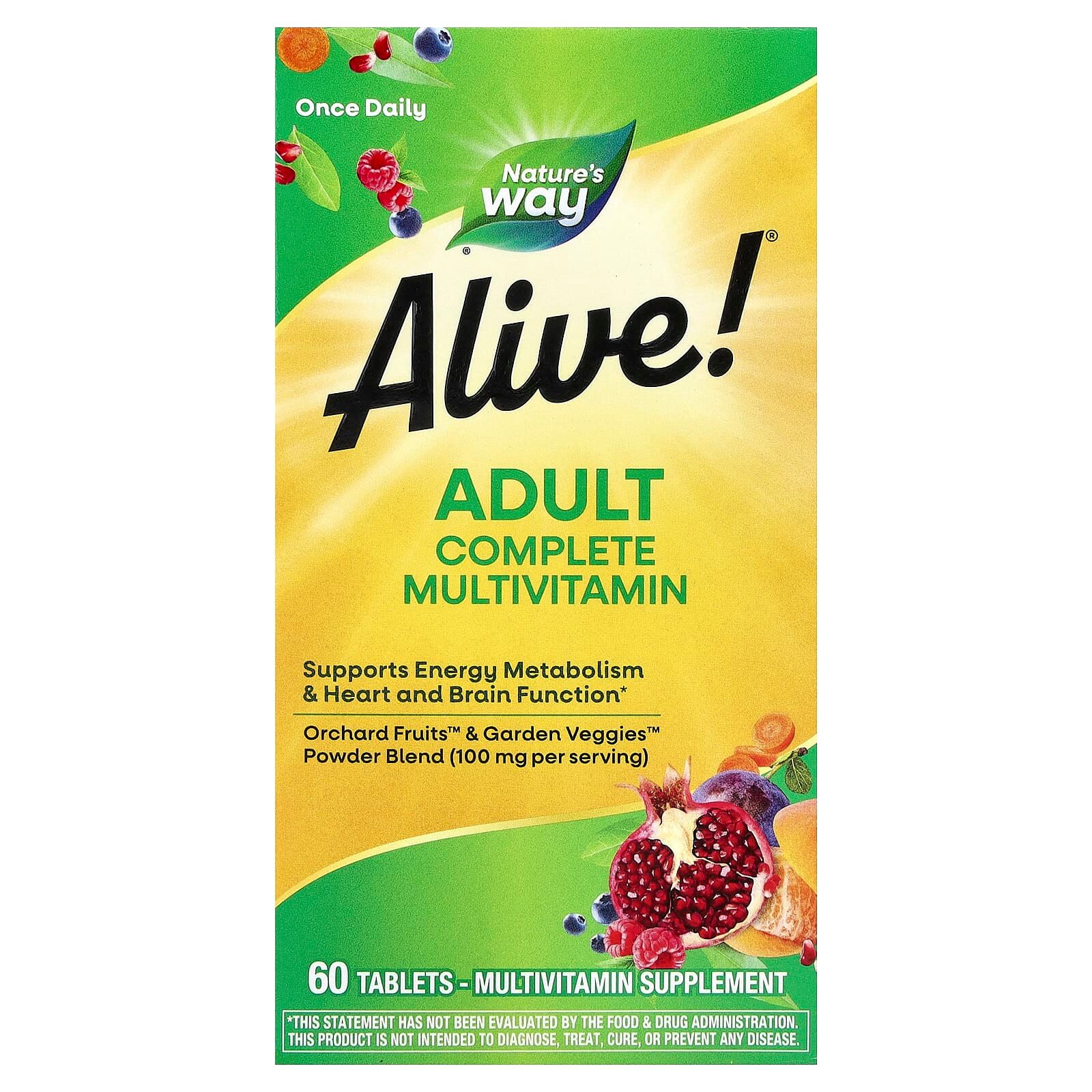 Мультивитаминный комплекс Nature's Way "Alive", 60 штук, без вкуса, США