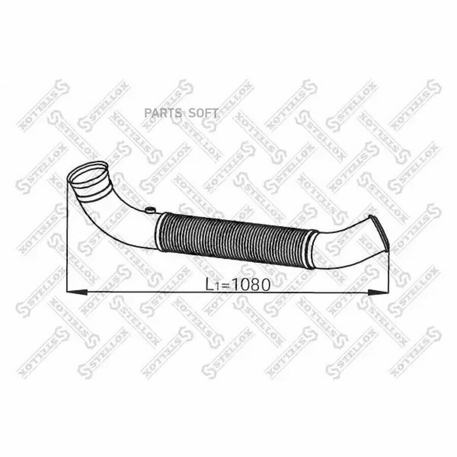 Труба глушителя промежуточная с гофрой !2-изг \Scania P/R/T от официального дистрибьютора, STELLOX, артикул 8203809SX