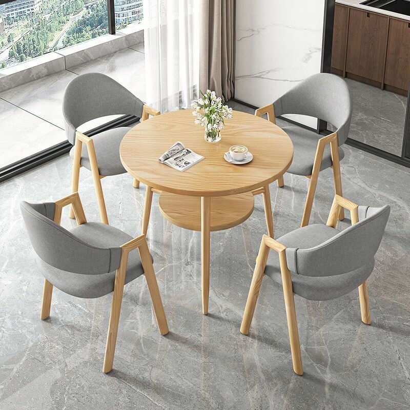 Столовая группа, круглый стол 80x75 см и 4 стула