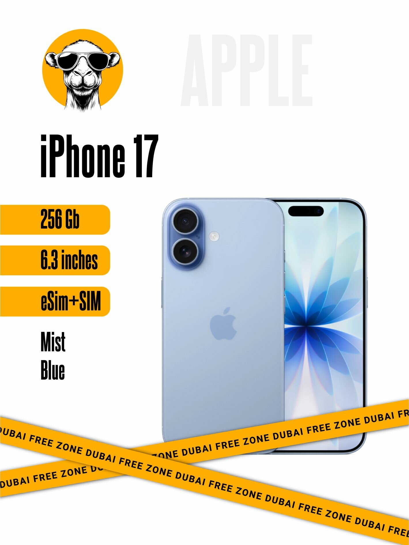 Смартфон iPhone 17 256Gb Mist Blue Sim+E-Sim