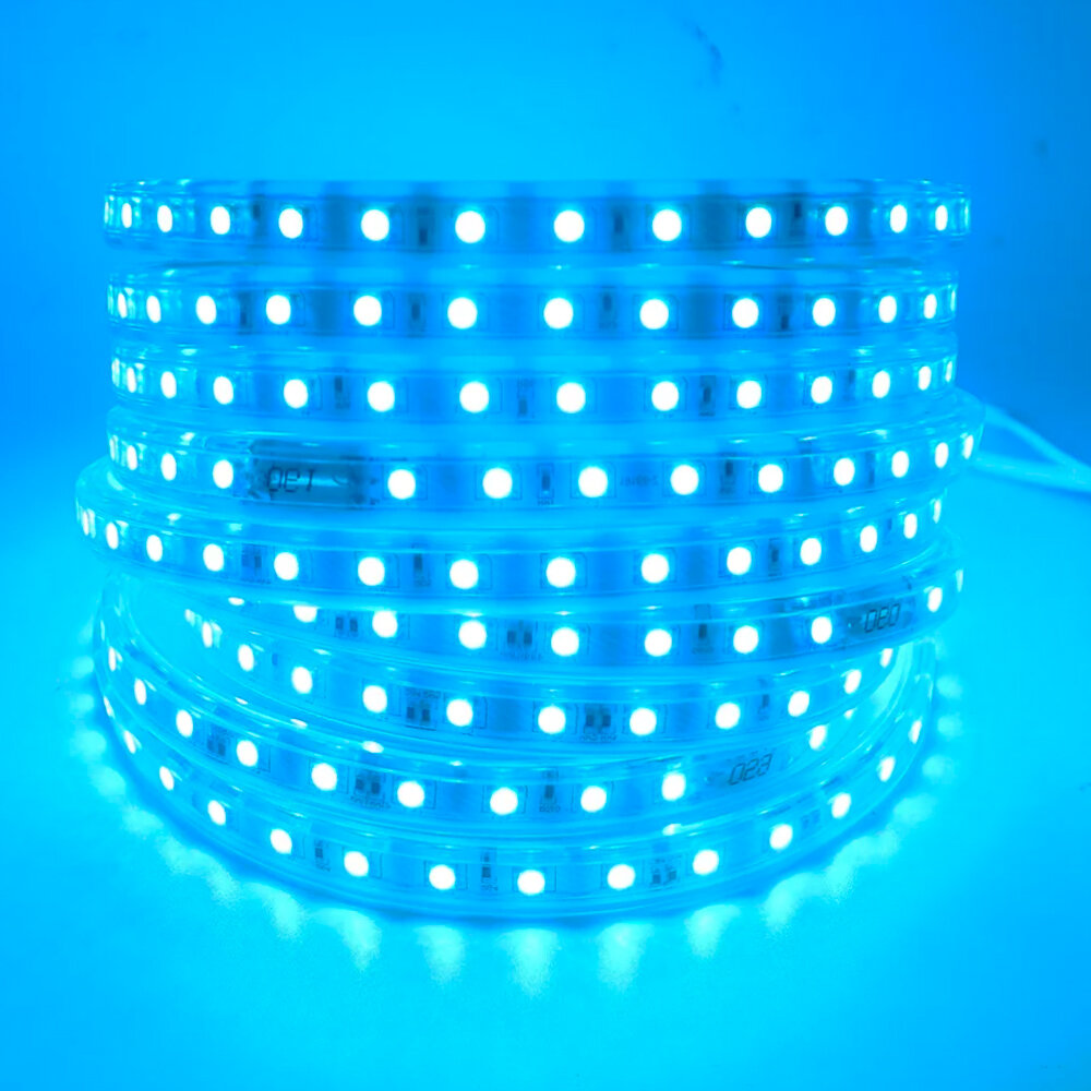 Светодиодная лента 220 вольт 5050 60led ip67 RGB 5м