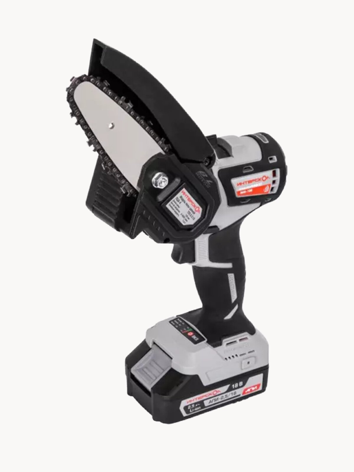 Пила аккумуляторная бесщеточная цепная ПЦА-4/18ВМ (МБ100, 1 АКБ 2,5 А/ч, ЗУ)