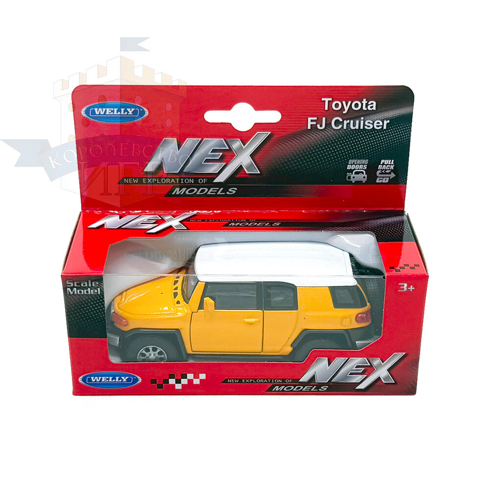 Машинка Welly Toyota FJ Cruiser, желтый, 1:38, арт.43639LW-Y