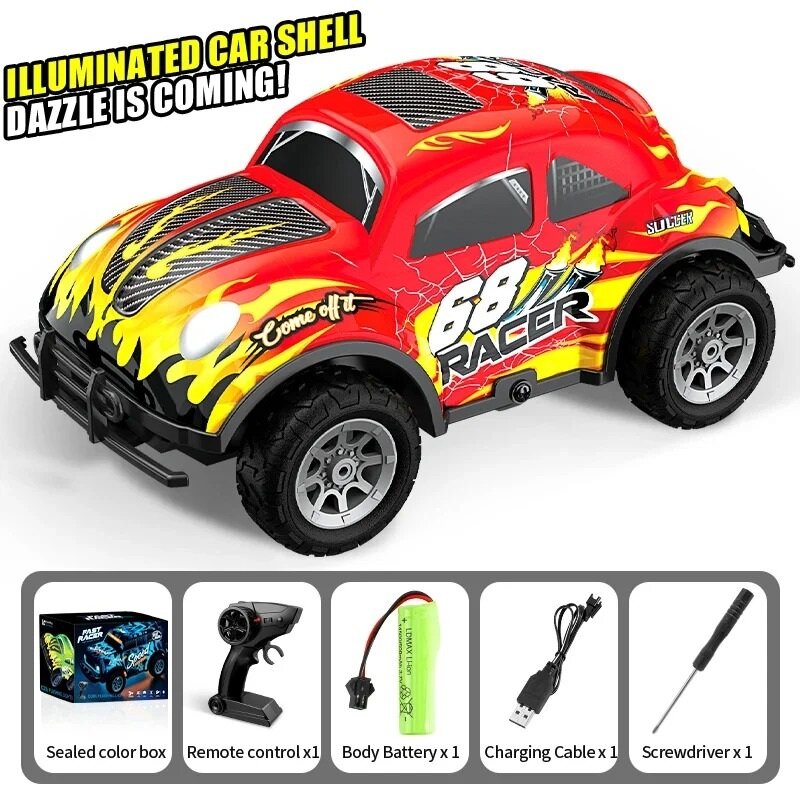 Светящаяся радиоуправляемая машинка 2.4G с подсветкой, внедорожник, машина для гонок по бездорожью и подъемов, дрифт-машина, багги, электрическая модель автомобиля.