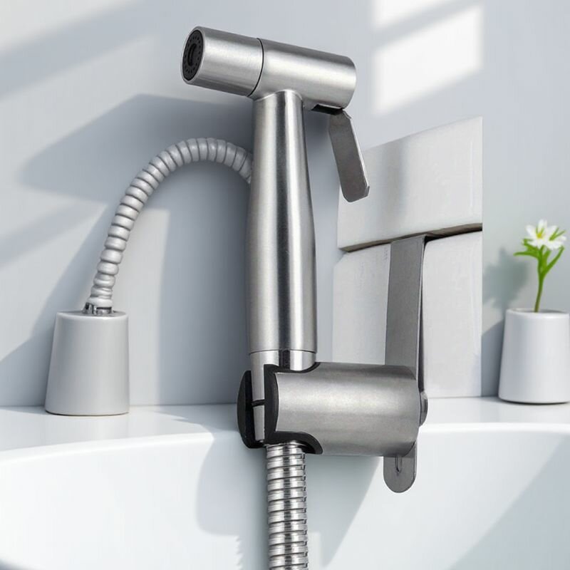 Нержавеющий распылитель для биде унитаза, ручной, простая установка, отличное давление для гигиены и купания питомцев, ванные аксессуары