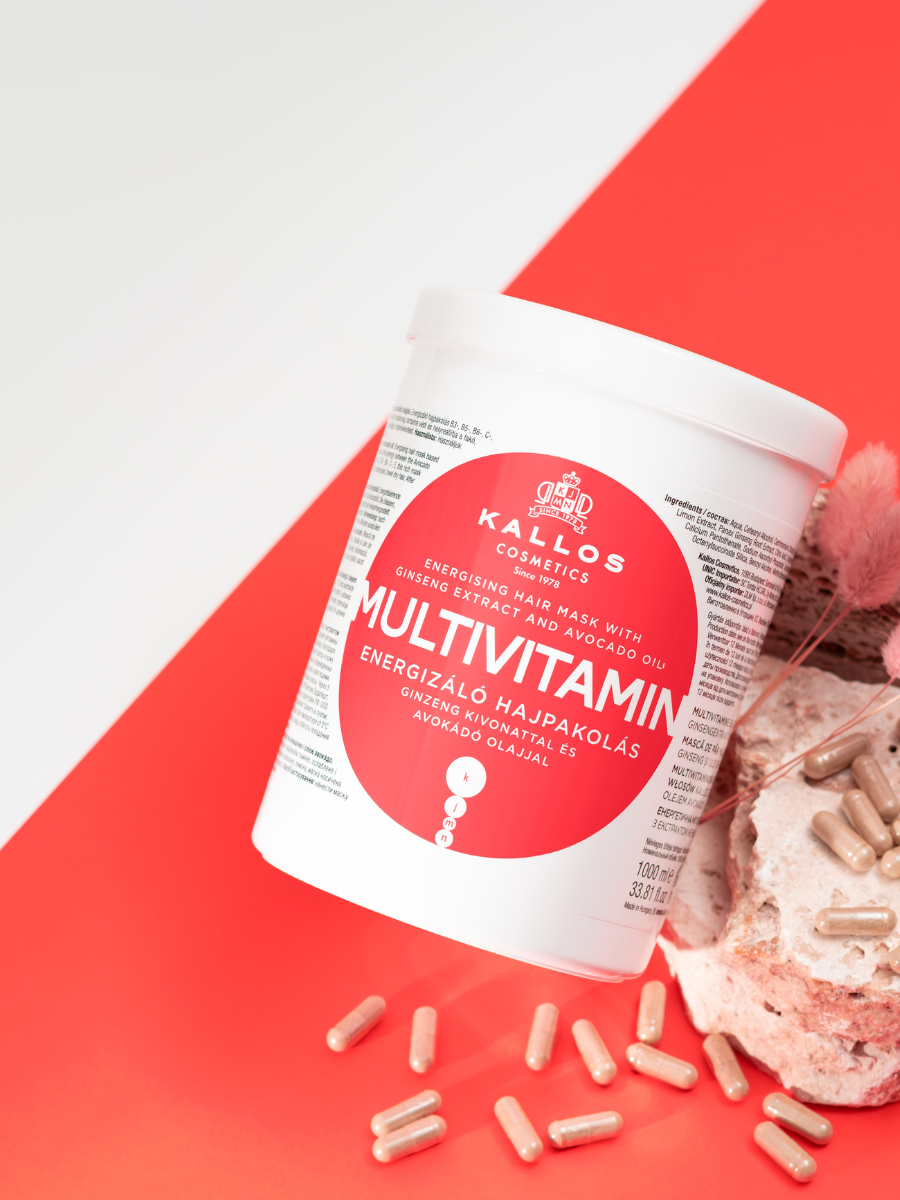 Маска Kallos Мультивитаминная, с женьшенем и авокадо, для блеска и мягкости волос, 1 л