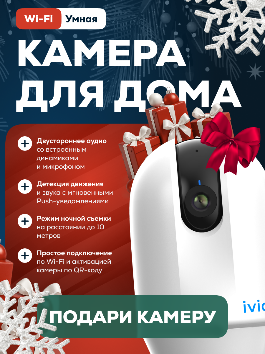 Домашняя PTZ камера Ivideon Leo 360