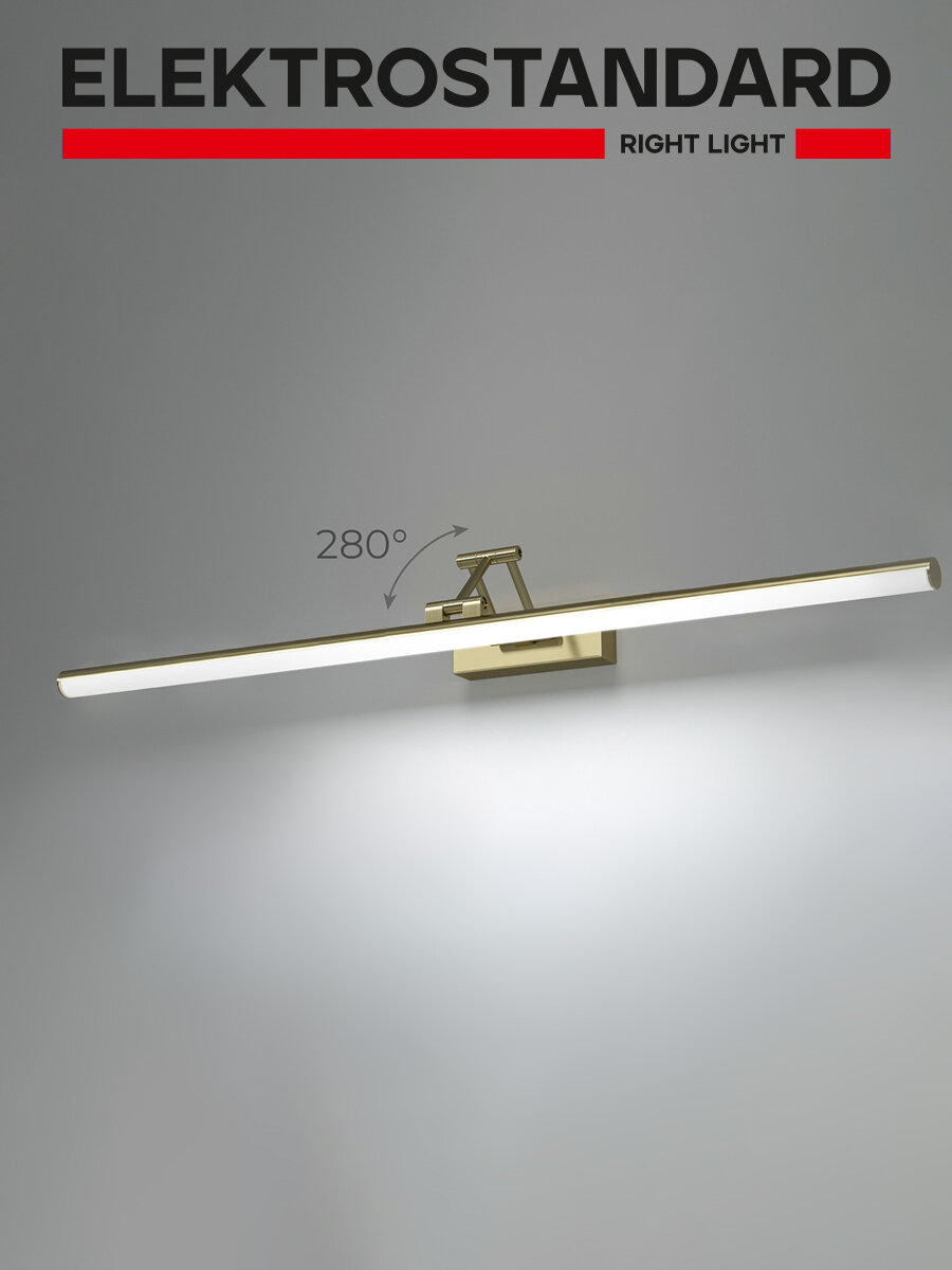 Настенный светильник для картин и зеркал Elektrostandard Monza 40156/LED, 18 Вт, 4000K, поворотный механизм, цвет бронза
