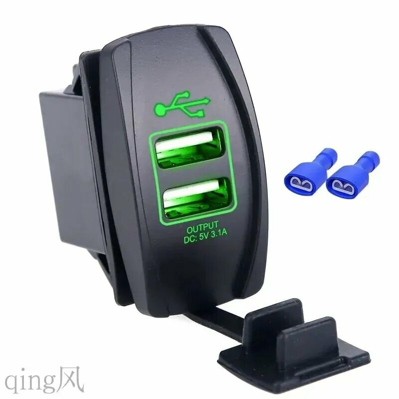 5V 3.1A LED автомобильное зарядное устройство, два USB-порта, пылезащищенные зарядные устройства для телефонов, адаптер питания для грузовиков RV