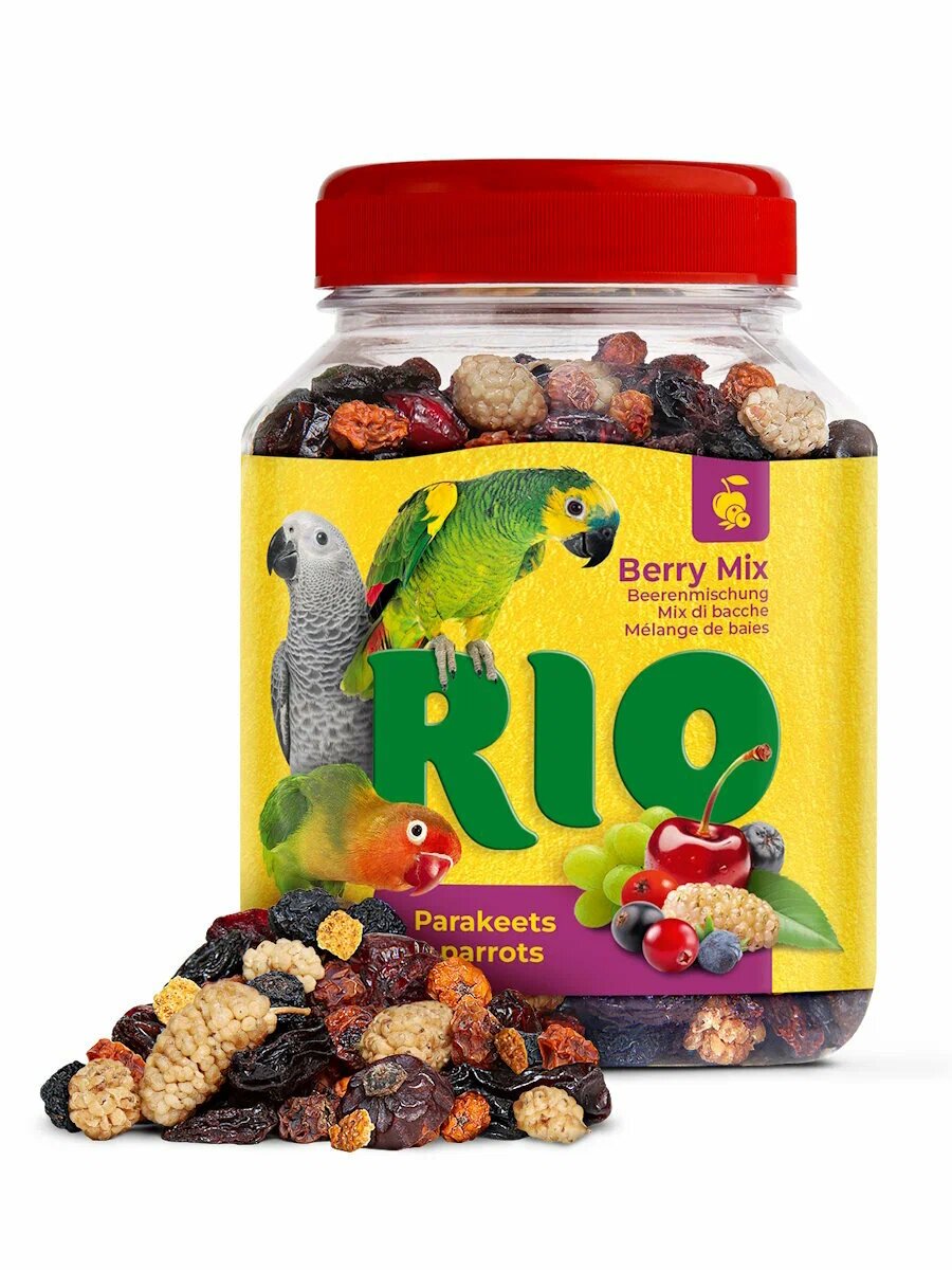 Лакомство РИО Ягодная смесь для средних и крупных попугаев, 190 г