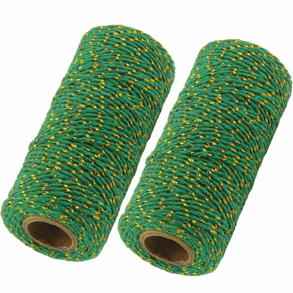 2 шт. Шпагат пекарский, хлопковый шнур Веревка, для упаковки подарков, художественных промыслов, кухонной готовки, домашнего декора