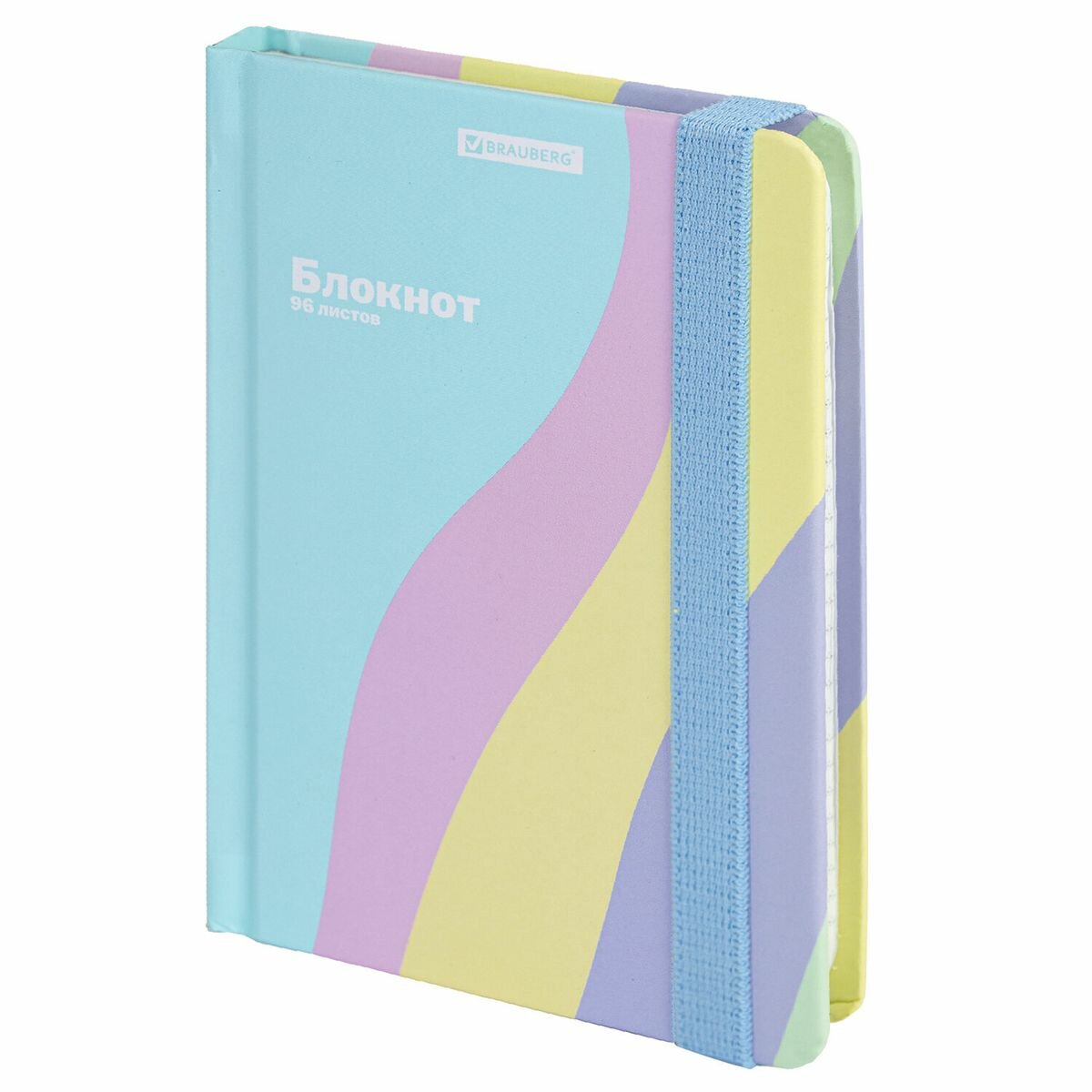 Блокнот с резинкой в клетку 96 л, Малый формат А6, 109х148 мм, BRAUBERG, кросс-серия "PASTEL", 1170 (117019)