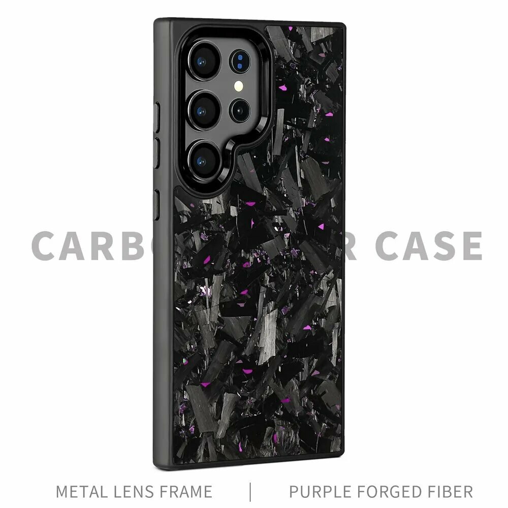 Чехол для мобильного телефона Samsung Galaxy S25 Ultra / Самсунг Галакси S25 Ультра / Самсунг S25 Ультра, магнитная кованая защита из углеродного волокна, защита от падения