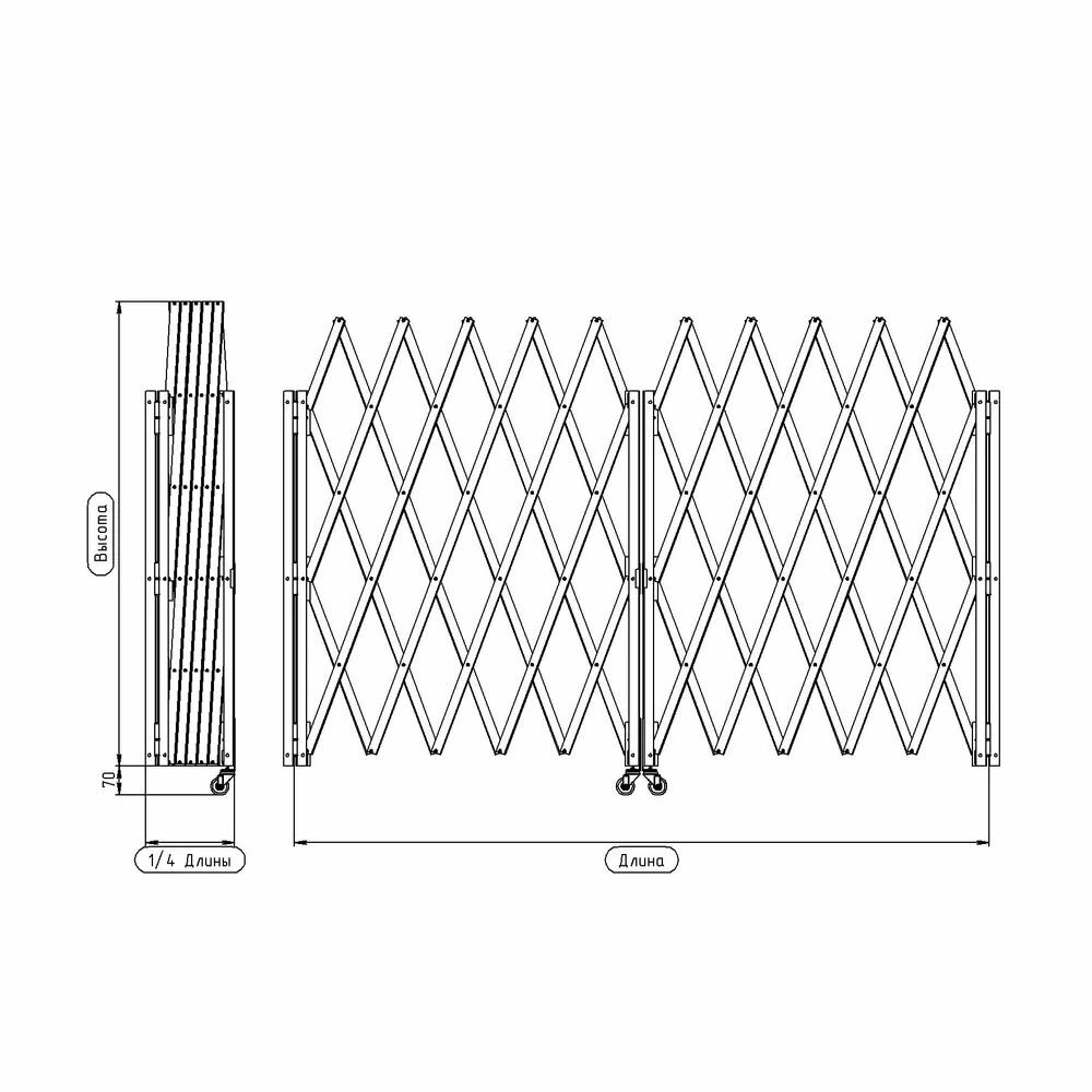 Решетка на окно и дверь раздвижная двустворчатая: Заказная АрсеналЪ Крепыш 1160×2860 мм белый