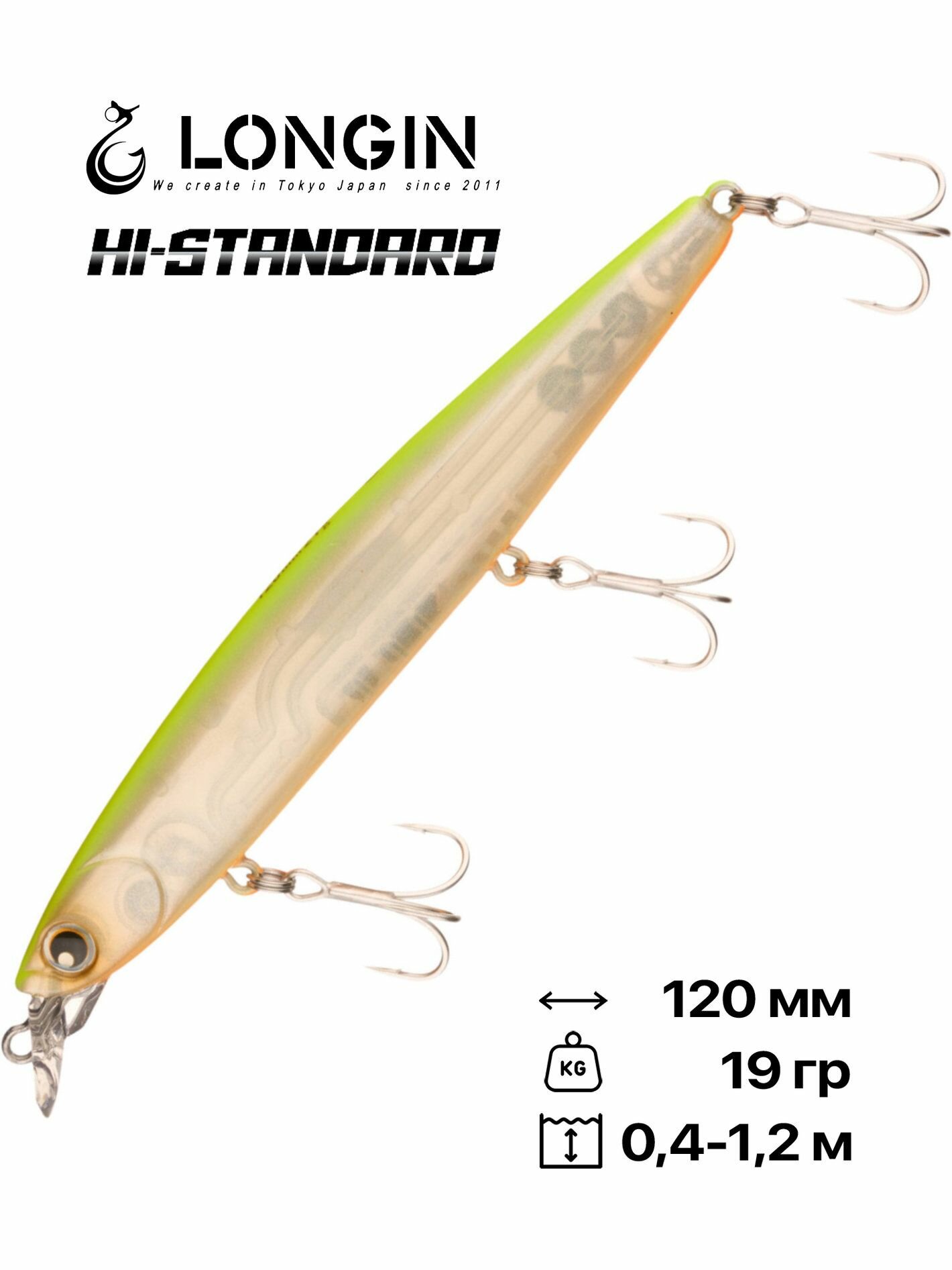Воблер Longin Hi-Standard 120F, 120 мм, 19 гр, #029