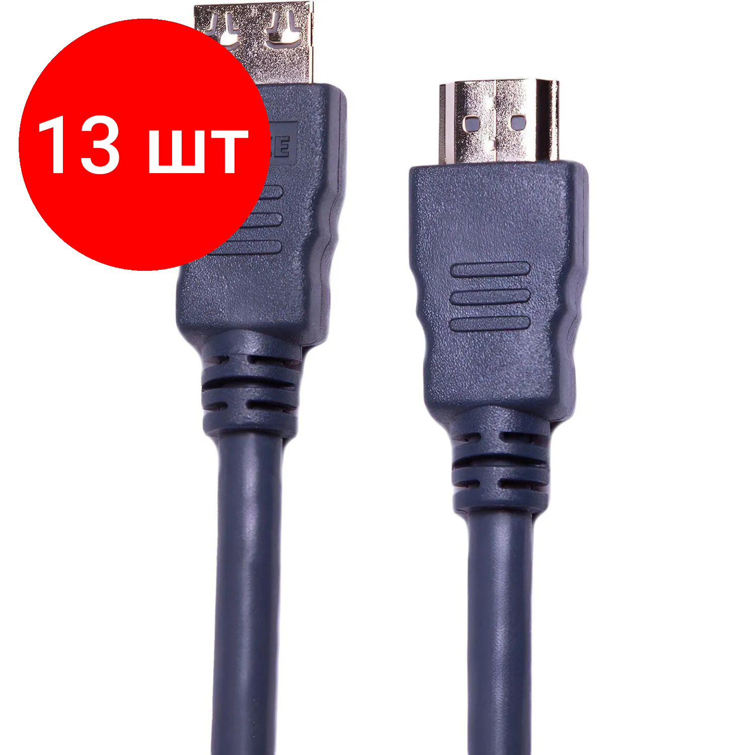 Комплект 13 штук, Кабель HDMI - HDMI, M/M, 1 м, v2.0, K-Lock, поз. р, экр, Wize, CP-HM-HM-1M