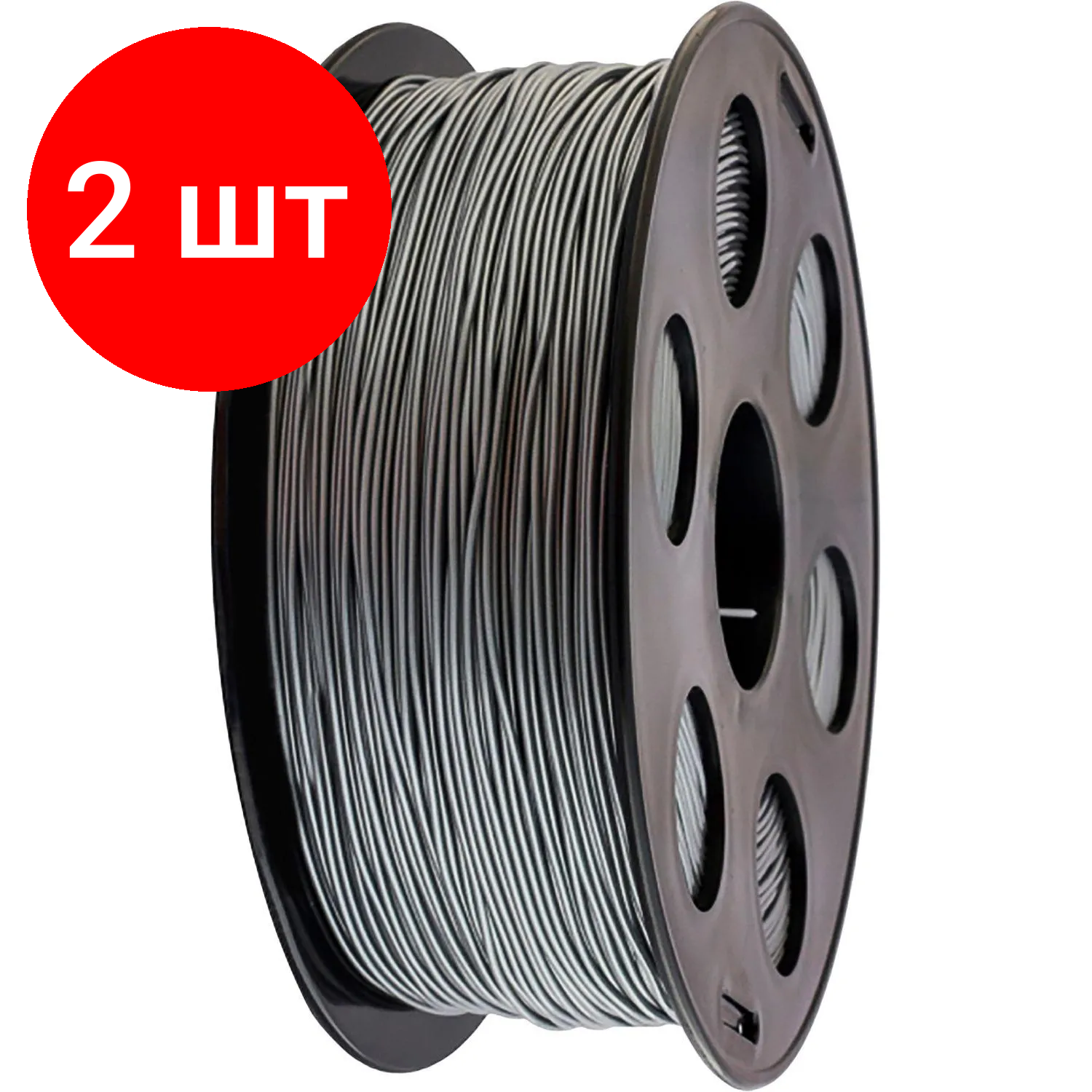 Комплект 2 штук, Катушка PLA пластик BestFilament, 1.75 мм, серебристый металлик 1 кг