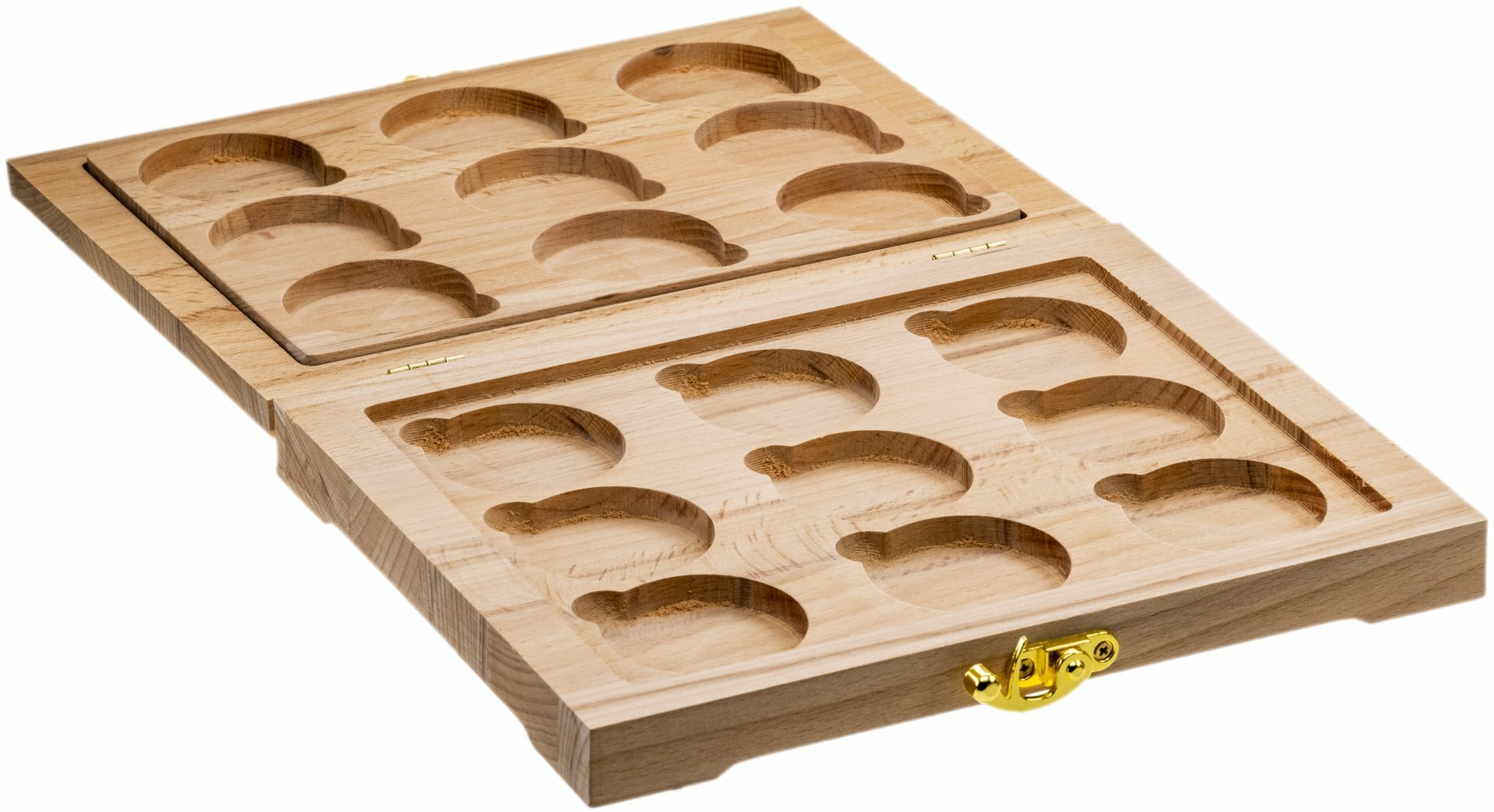 Футляр деревянный для 18 монет массив бука