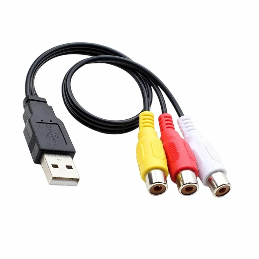 USB-кабель с разветвителем на 3RCA, 25 см, 1pc