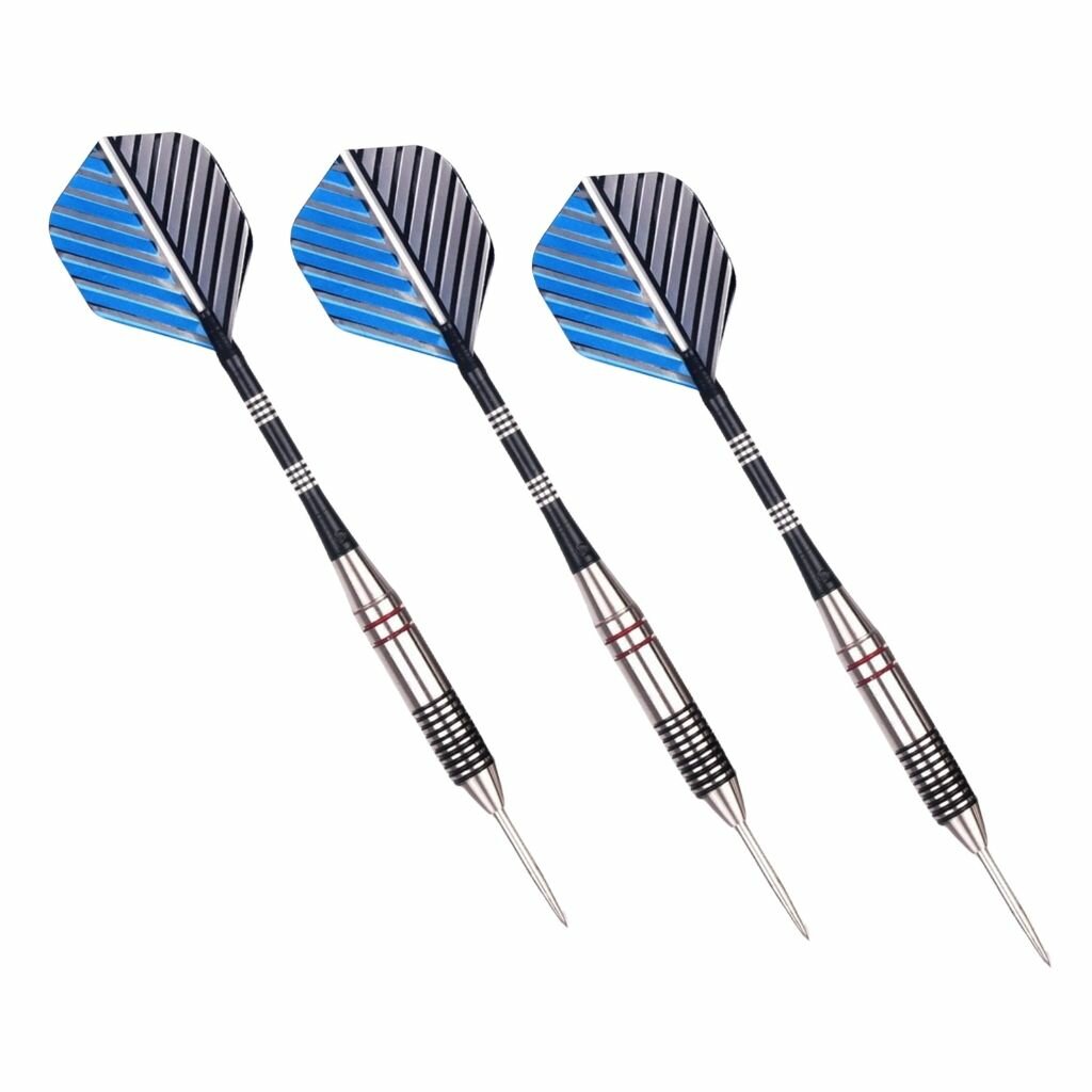 1 набор из 3-х 24-граммовых игл для дротиков нержавеющей стали с защитой от падения - сине-серым хвостовиком