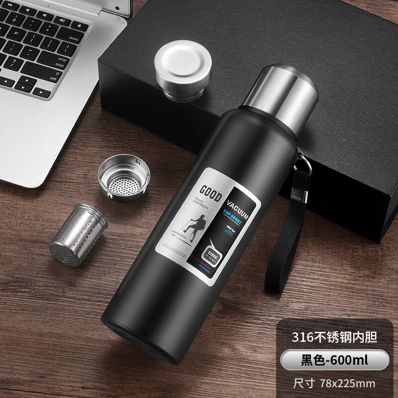 Открытый дорожный термогоршок большой емкости Мужская и Женская Удобная цельностальная спортивная чашка для воды из