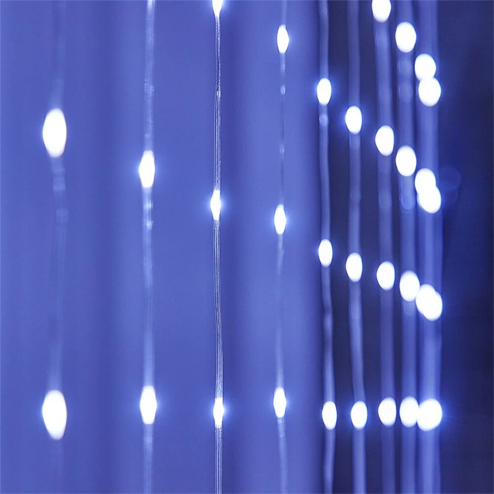 Сказочный свет для штор RXSFY, водопад, 3x3 м, 280 светодиодов Голубой, White Light