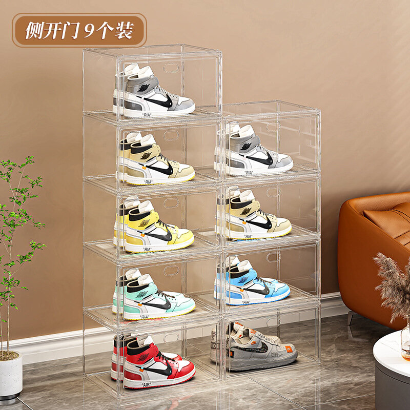 ⭐Прозрачная коробка для обуви, коробка для хранения обуви, экономия пространства, антиокислительная коллекция, обувной шкаф с магнитным боковым открыванием, демонстрация обуви для интернет-знаменитостей⭐