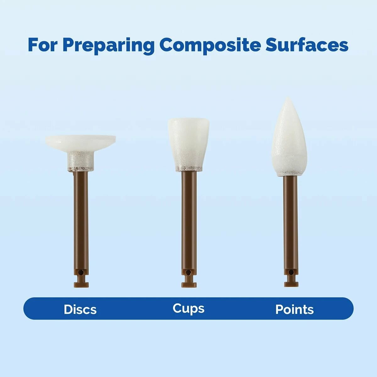 Полировочные наконечники Enhance Энхенс, диски/чашки/конусы, 15 шт