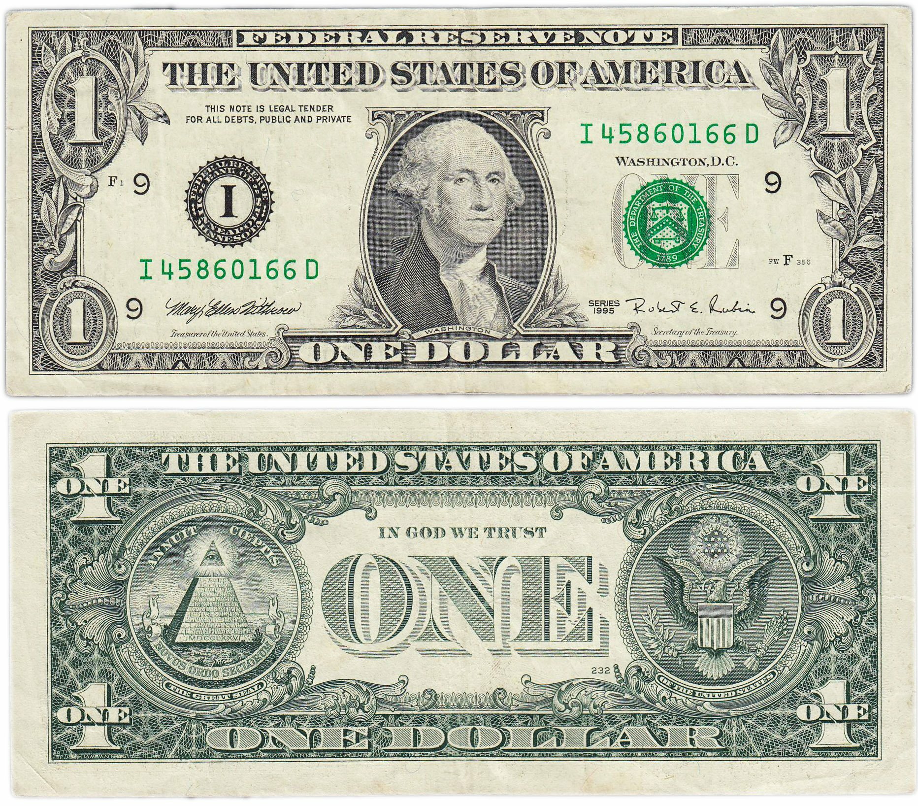 США 1 доллар 1995 I-Миннеаполис