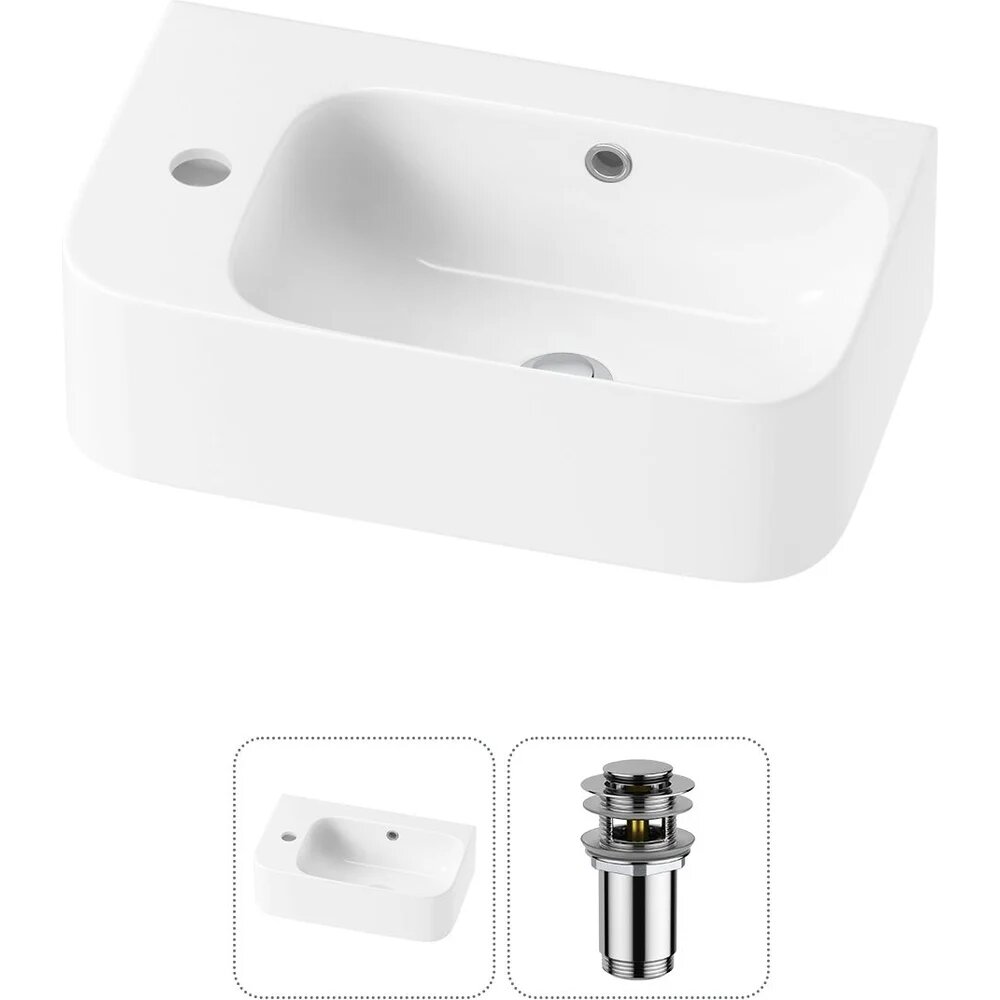 Комплект Wellsee 2 в 1 Lavinia Boho Bathroom Sink накладная/подвесная раковина 45x27 см 20216469R