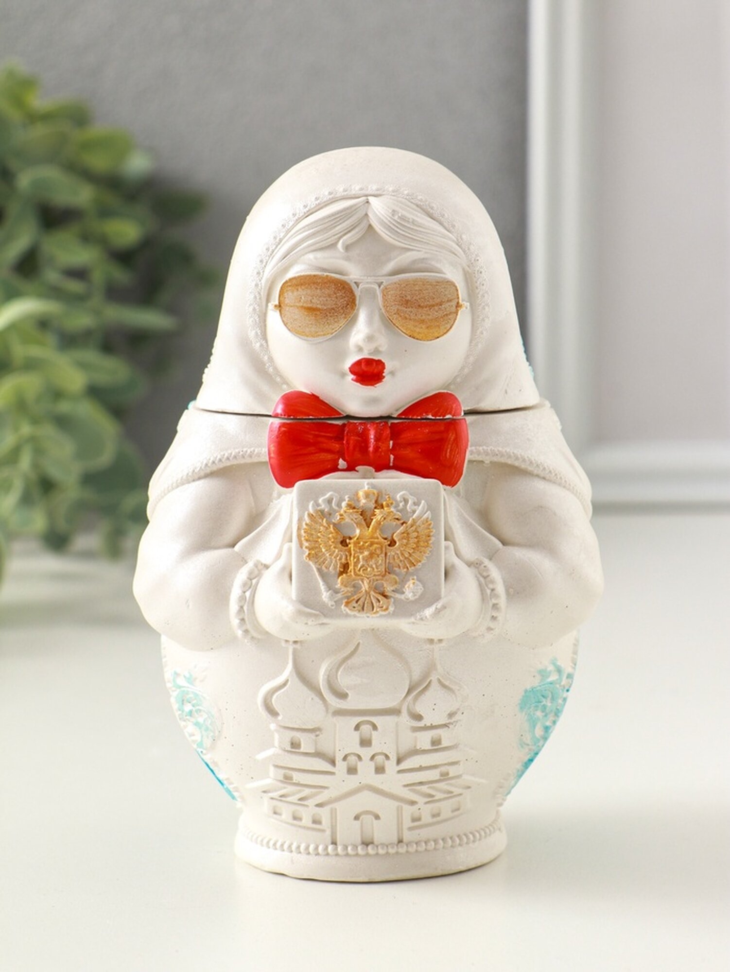 Шкатулка "Матрешка" 12х9 см, гипс, роспись