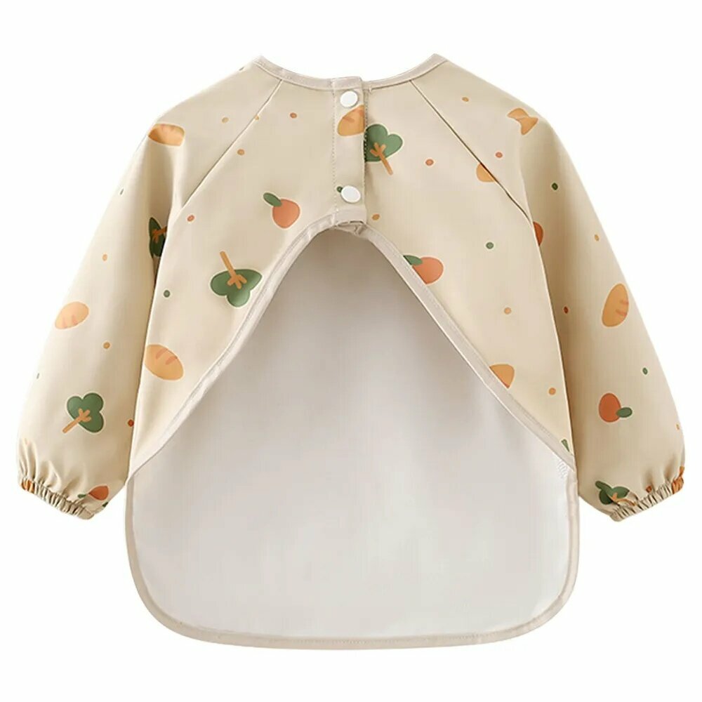 Биб для прикорма с рукавами, мягкий комбинезон, водонепроницаемый, легко чистится, детский фартук для кормления младенцев от 6-36 месяцев