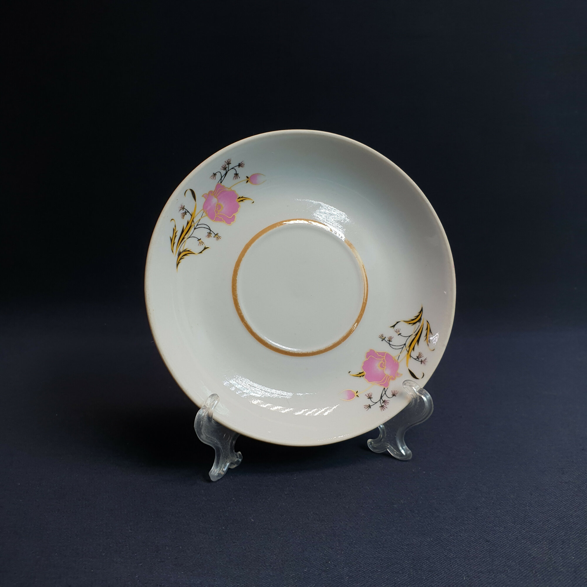 Блюдце Пролетарий, фарфор деколь 135 мм, винтаж СССР