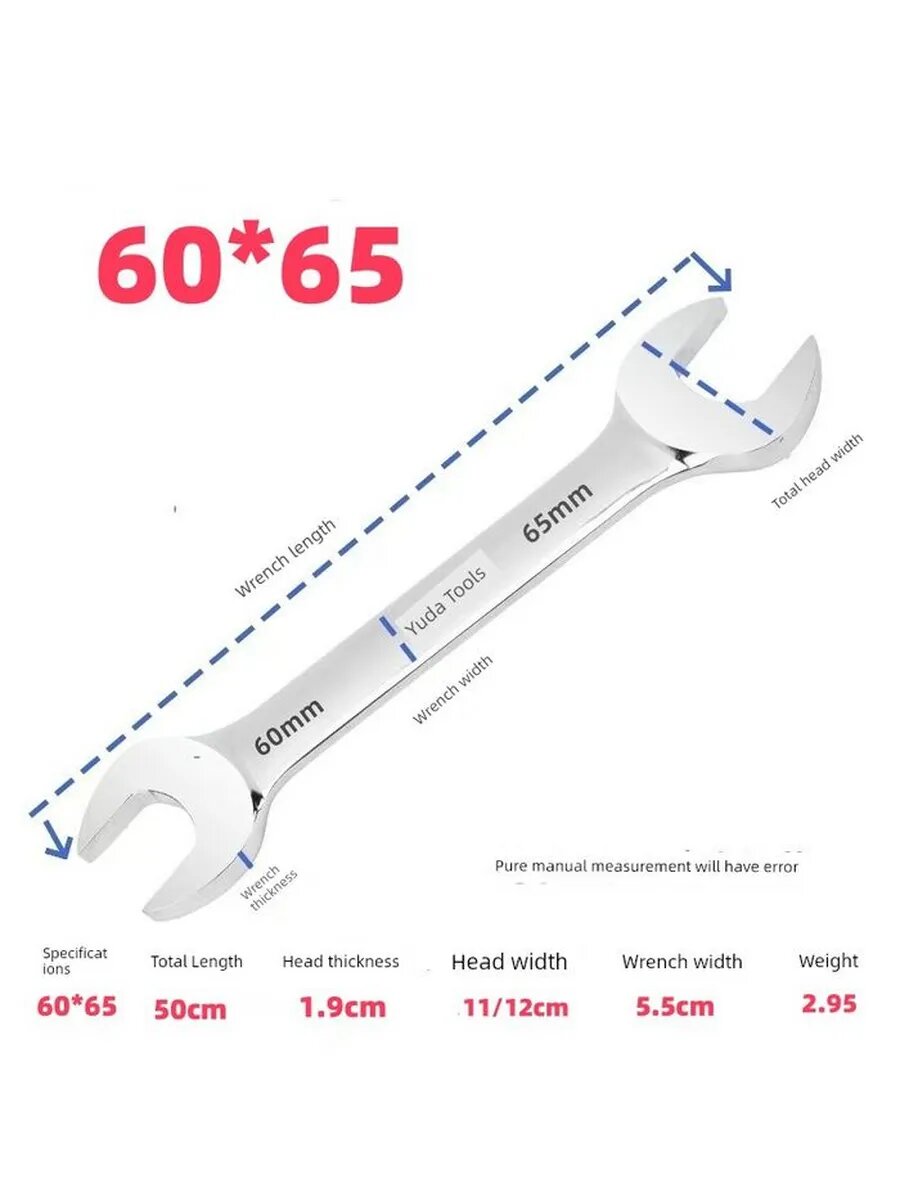 Юда Ключ накидной двусторонний 60-65мм, зеркальный