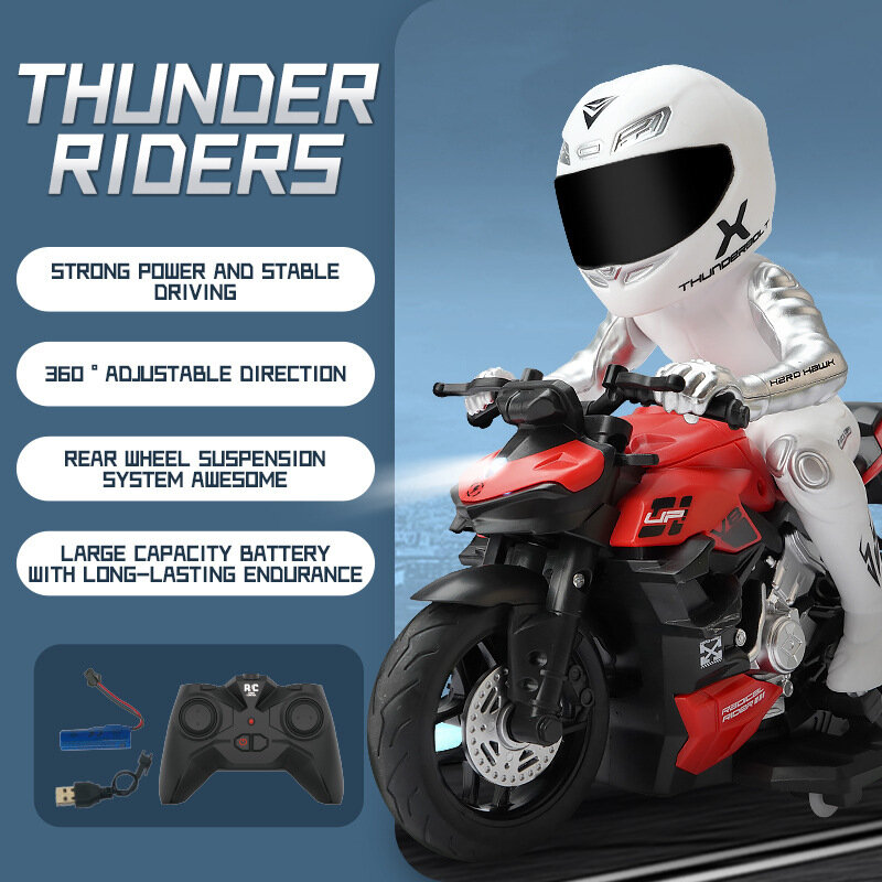 RC мотоцикл с подсветкой, внедорожный мотоцикл, электрическая игрушка, высокоскоростной RC радиоуправляемый автомобиль, гоночный дрифт-стунт-кар