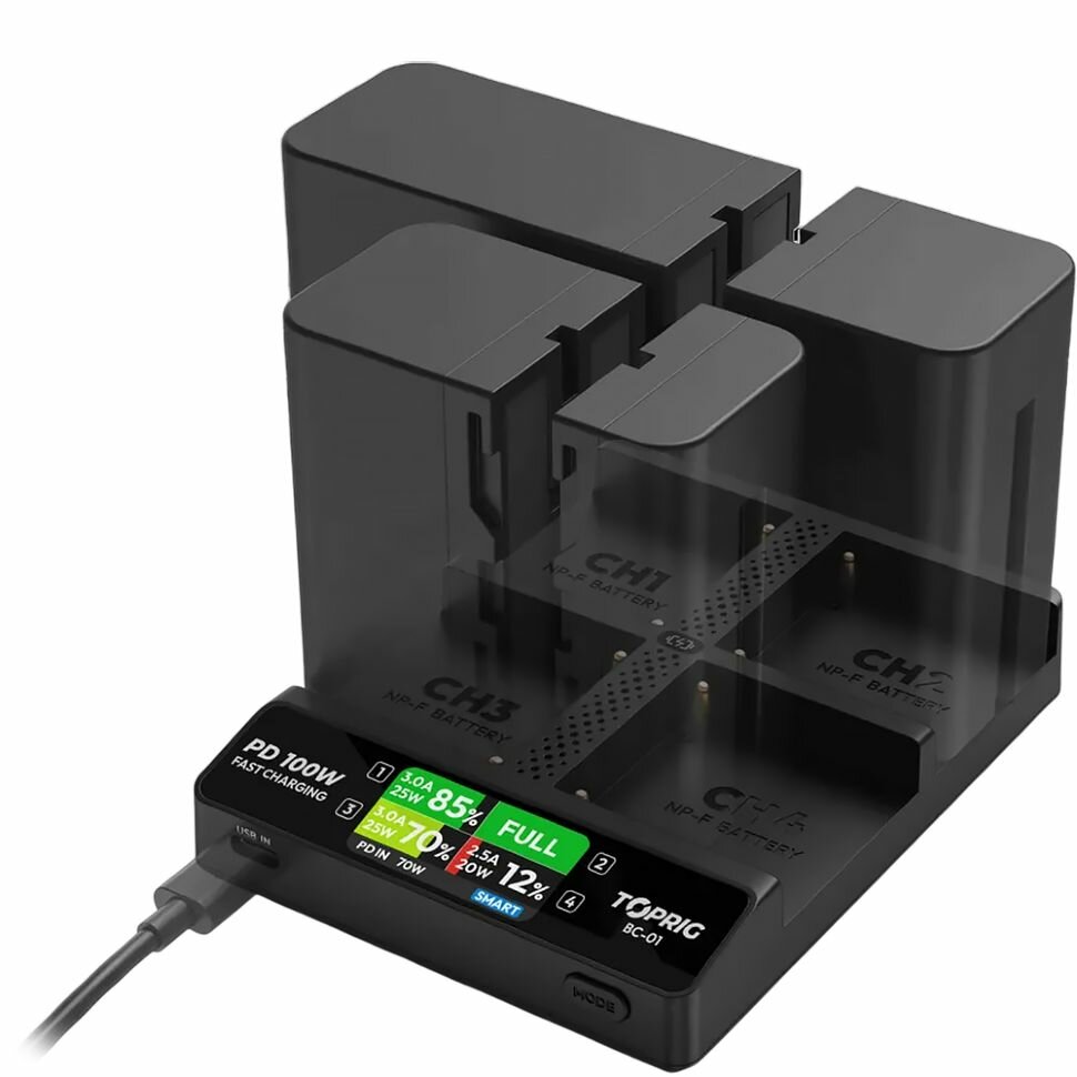 Зарядное устройство Accsoon TOPRIG BC-01 100W 4-Bay для NP-F