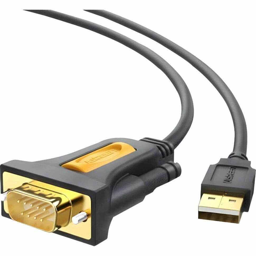 Кабель UGREEN адаптер CR104 USB 2.0 A-DB9 RS-232. 3м, черный (20223), 1940667