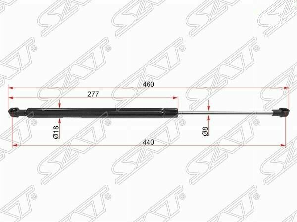 Амортизатор капота SAT ST-81161-26000 Hyundai Santa Fe 00-06, Santa Fe Classic 07-13 справа слева