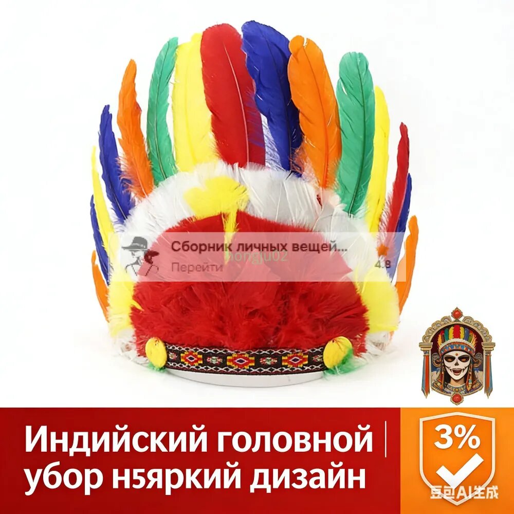 Головной убор "Индеец" / 1шт.